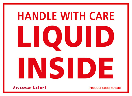 Liquid inside labels | Packaging2Buy | adhesive warning labels | UK
